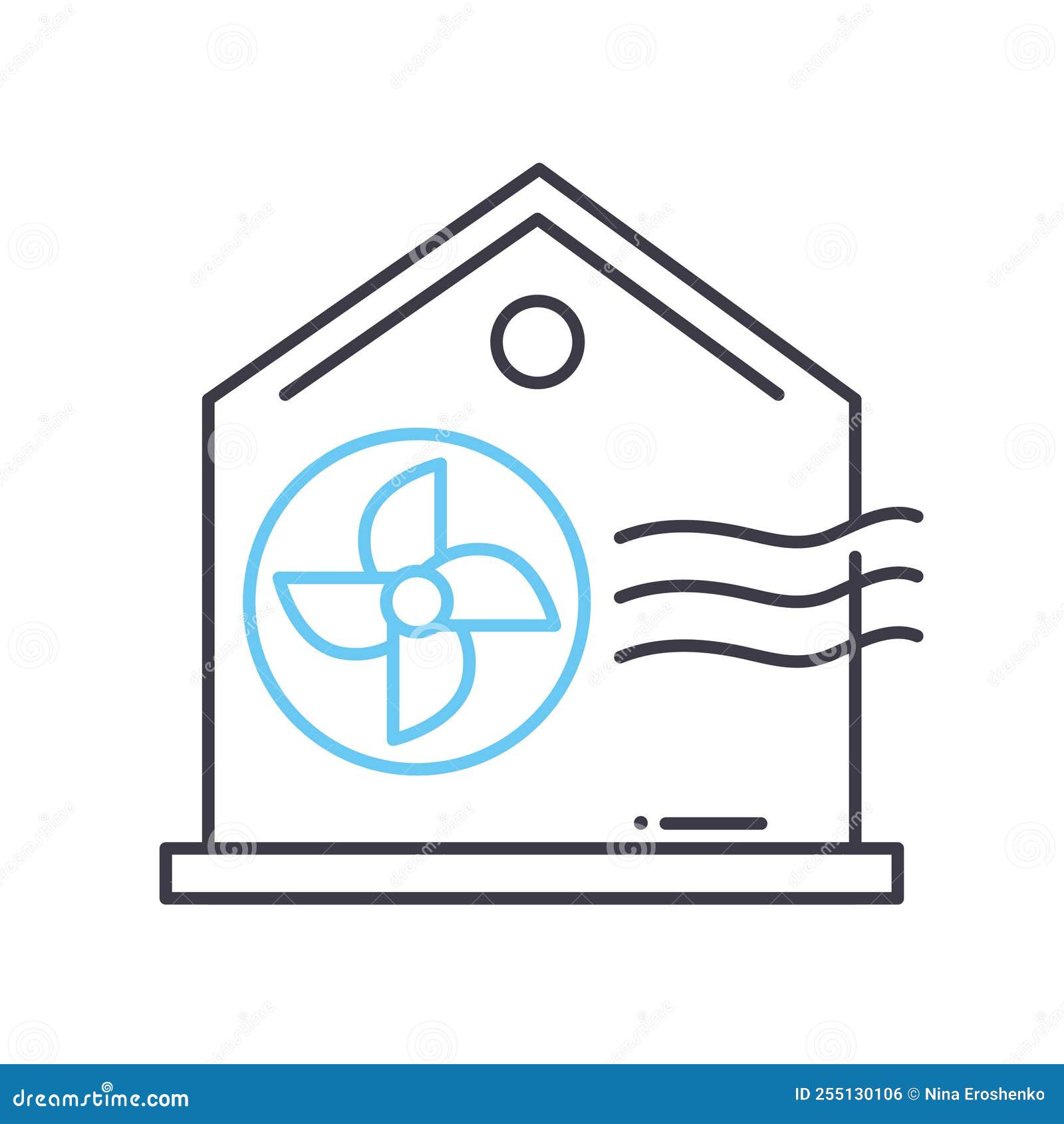 Ventilation Line Icon, Outline Symbol, Vector Illustration, Concept ...