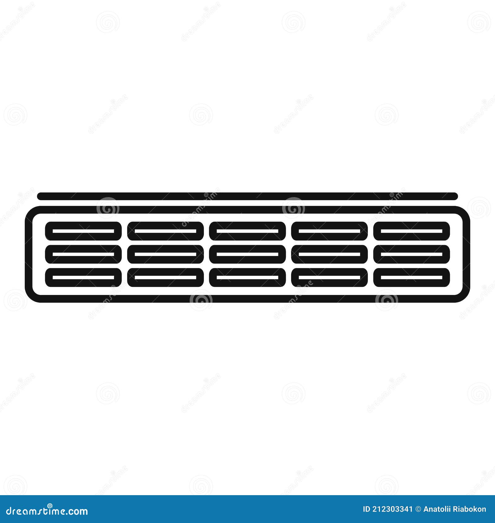 Ventilation Long Frame Icon, Outline Style Stock Vector - Illustration ...