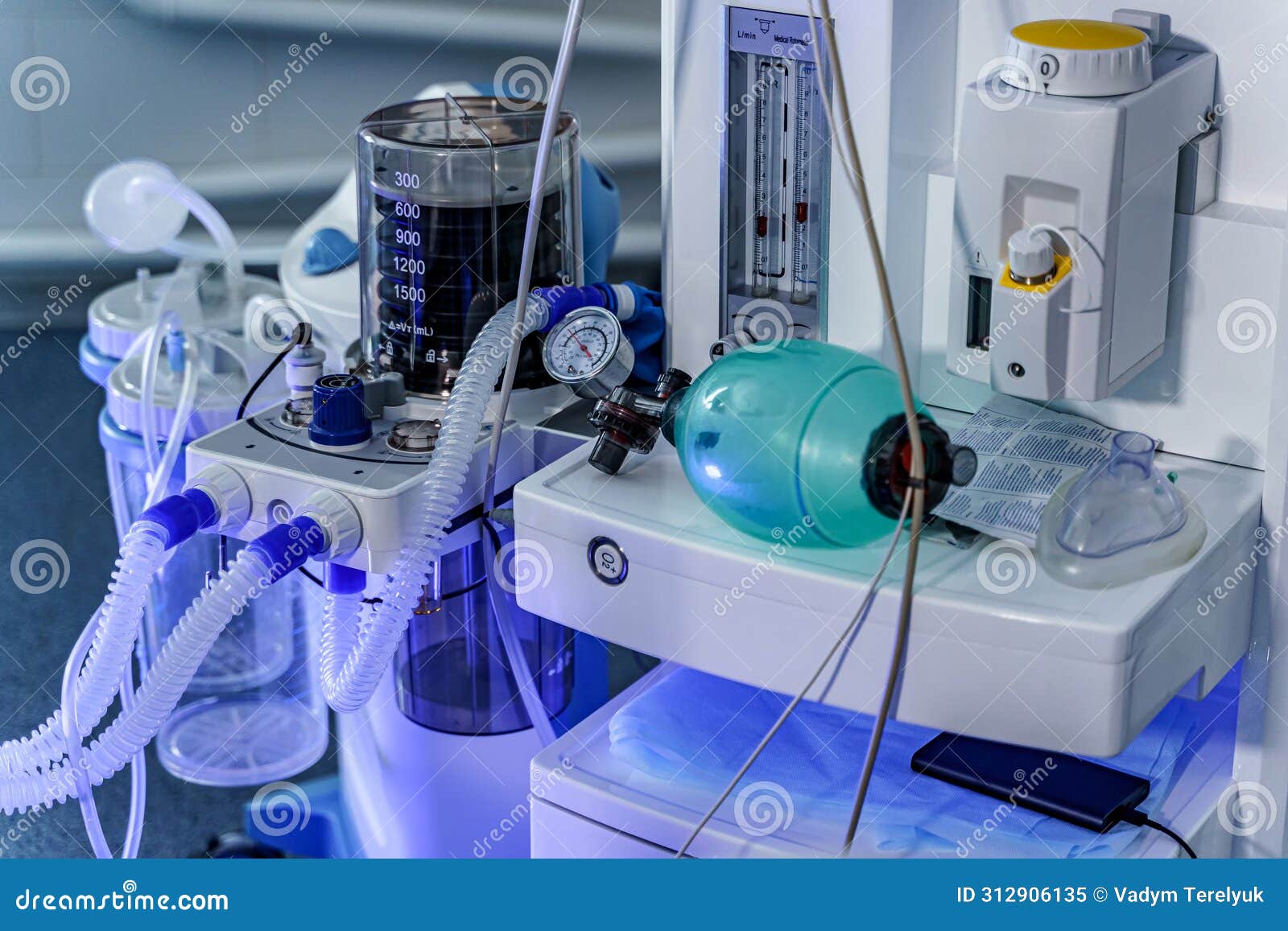 Ventilation of the Lungs with Oxygen. Mask for Intubation Stock Image ...