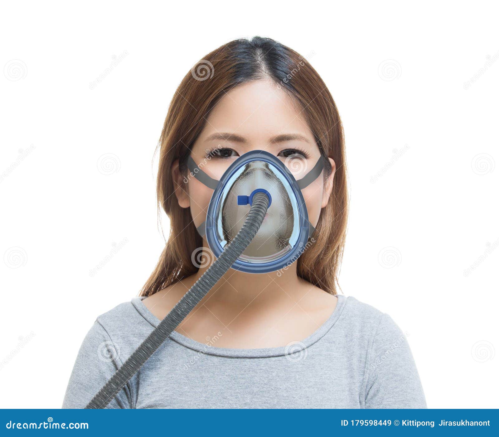 Ventilation Mask with Female Patient Stock Image - Image of rescue ...