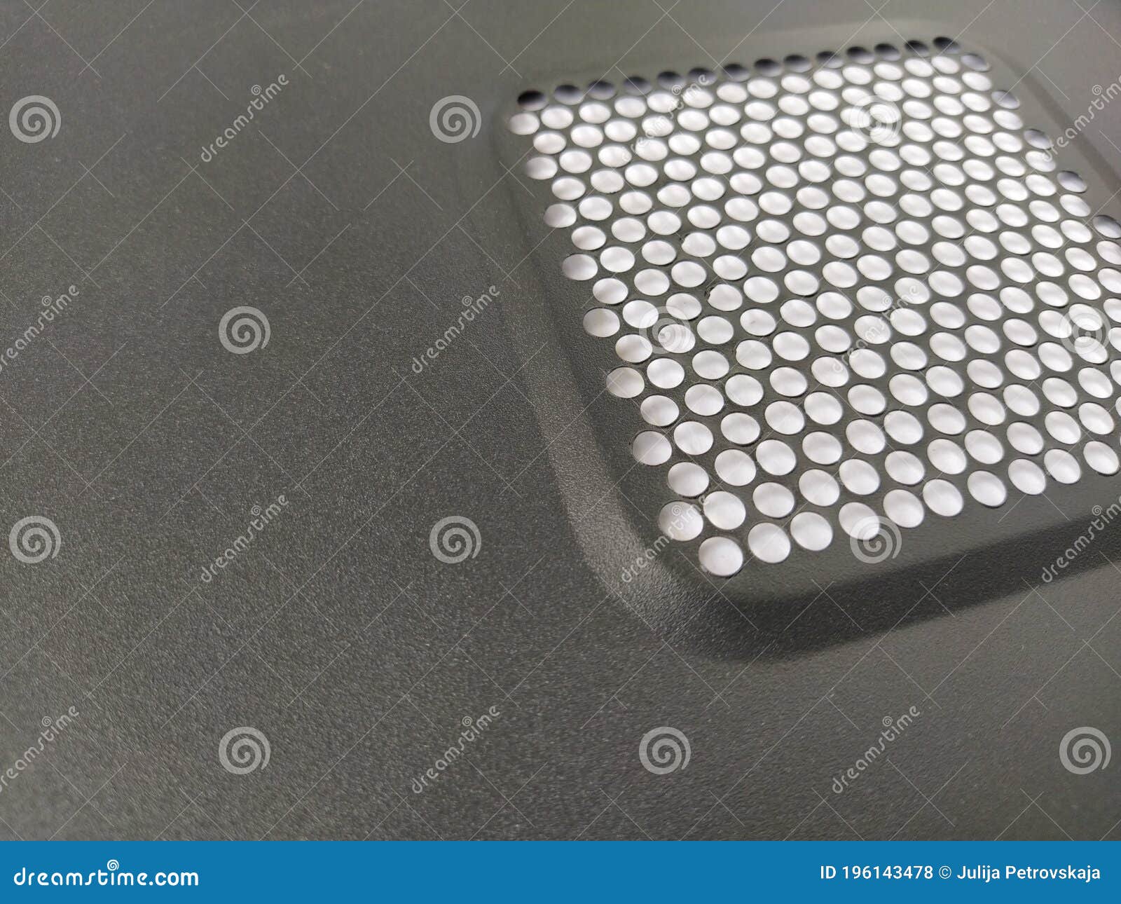 Ventilation Mesh in the Computer. Metal Surface with Round Numerous ...