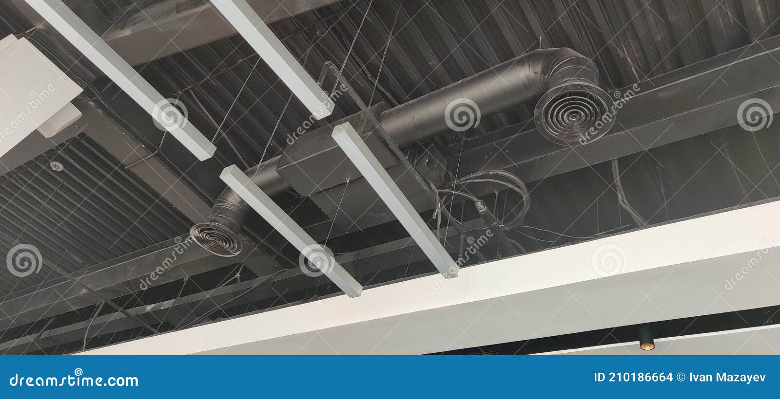 Ventilation in Open Space Office Loft Stock Photo - Image of ...