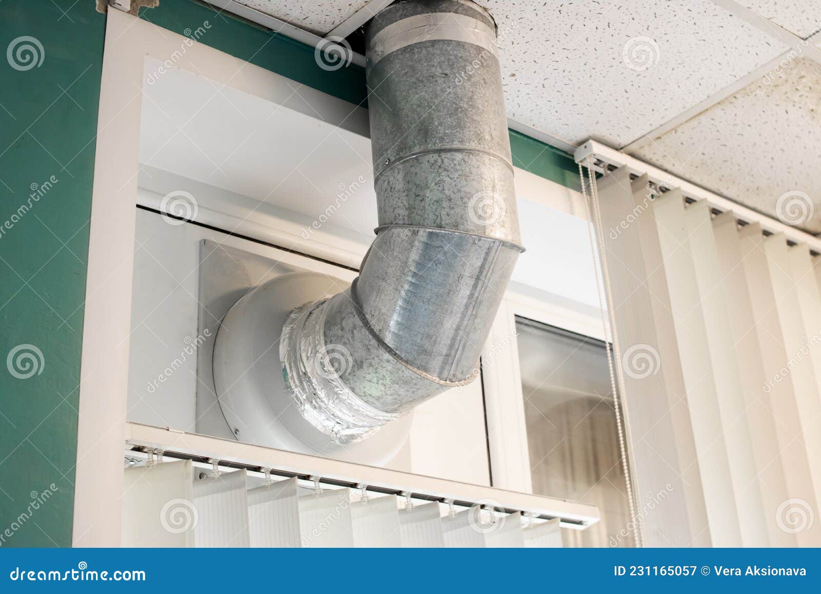 Ventilation Pipe is Brought Out To Window Stock Image - Image of ...
