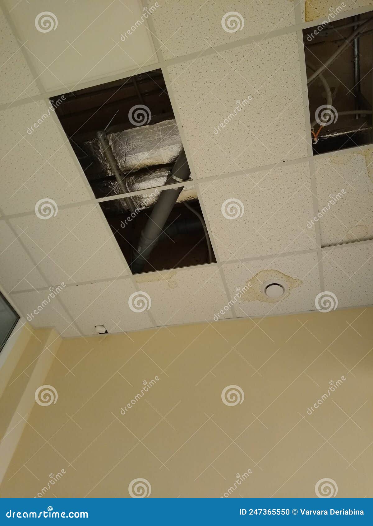 Ventilation Pipe in the Ceiling during Indoor Renovation Stock Photo ...