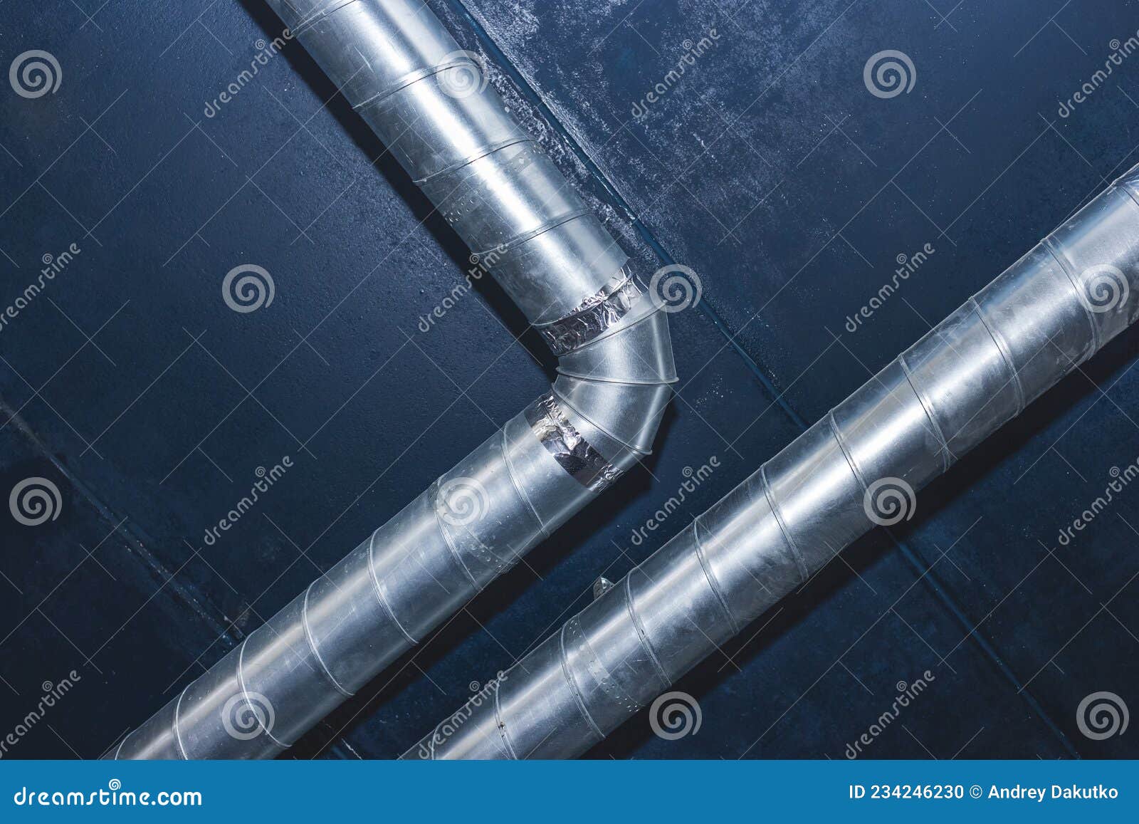 Ventilation Pipe System at the Ceiling of an Industrial Enterprise or ...