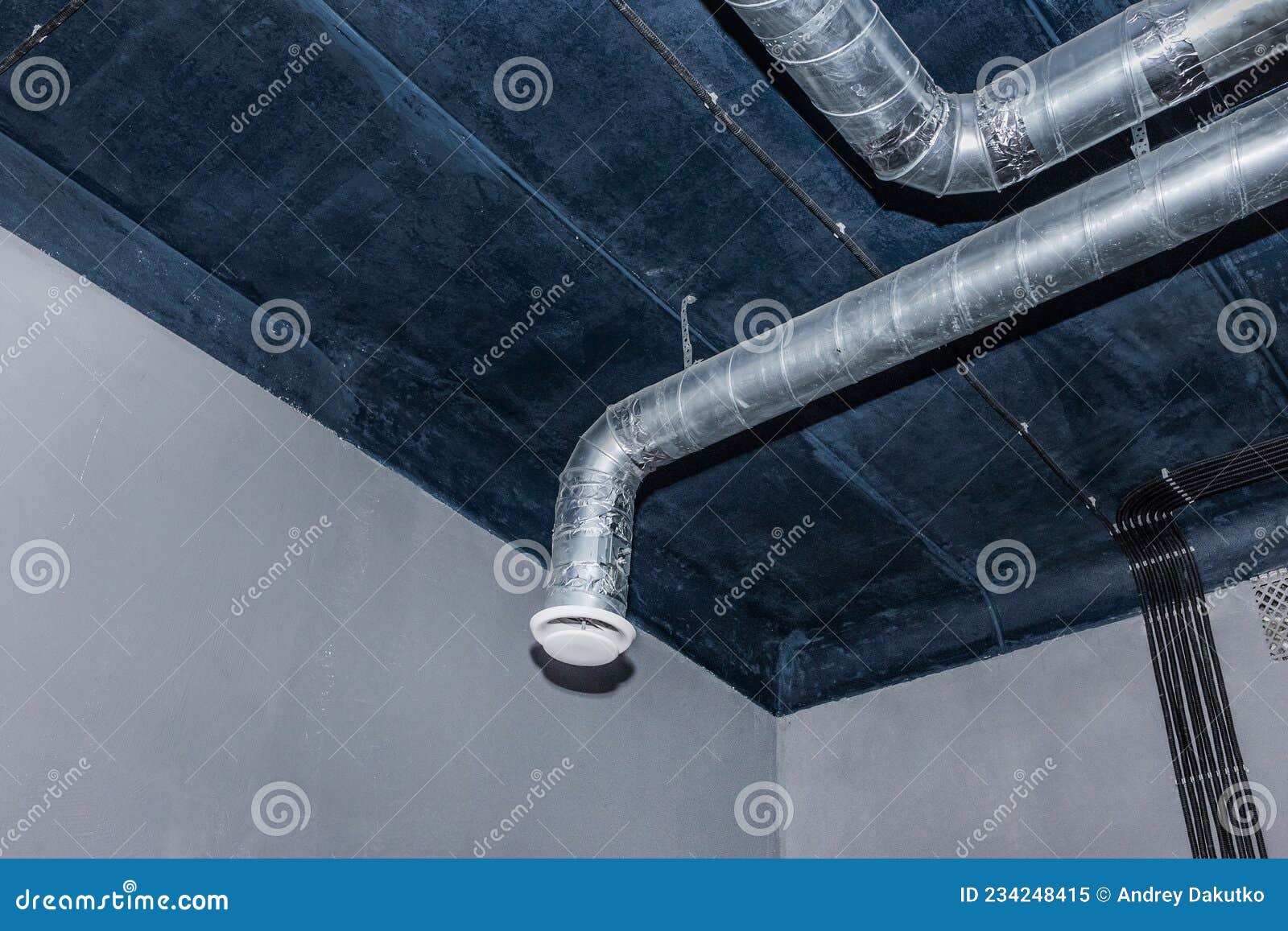 Ventilation Pipe System at the Ceiling of an Industrial Enterprise or ...