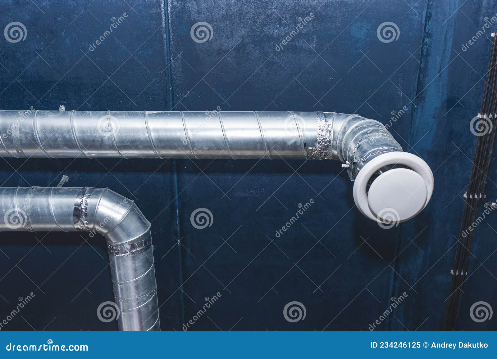 Ventilation Pipe System at the Ceiling of an Industrial Enterprise or ...