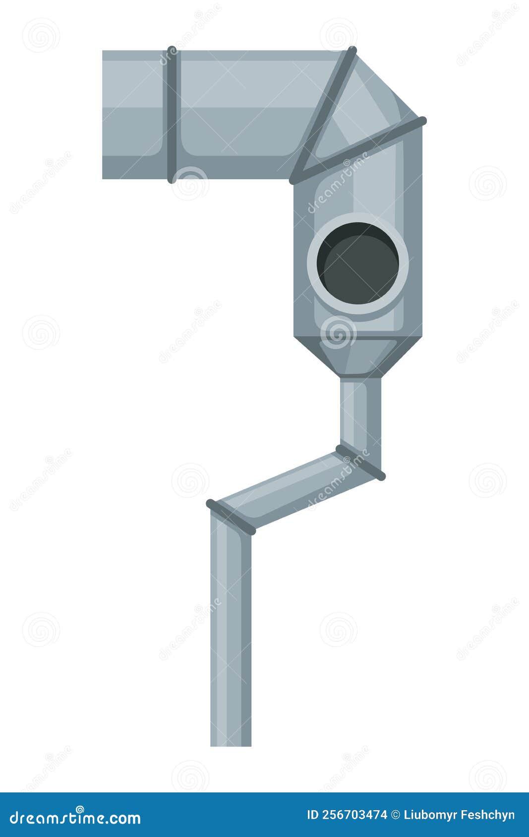 Ventilation Pipe. Vent System Element. Isolated Cartoon Part Stock ...