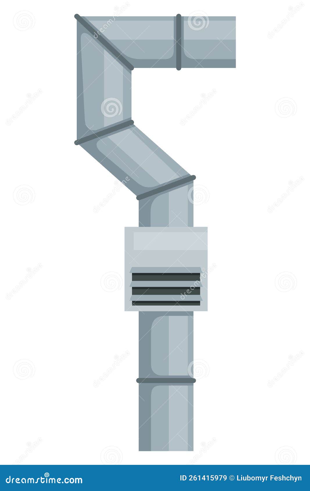 Ventilation Pipe. Vent System Element. Isolated Cartoon Part Stock ...