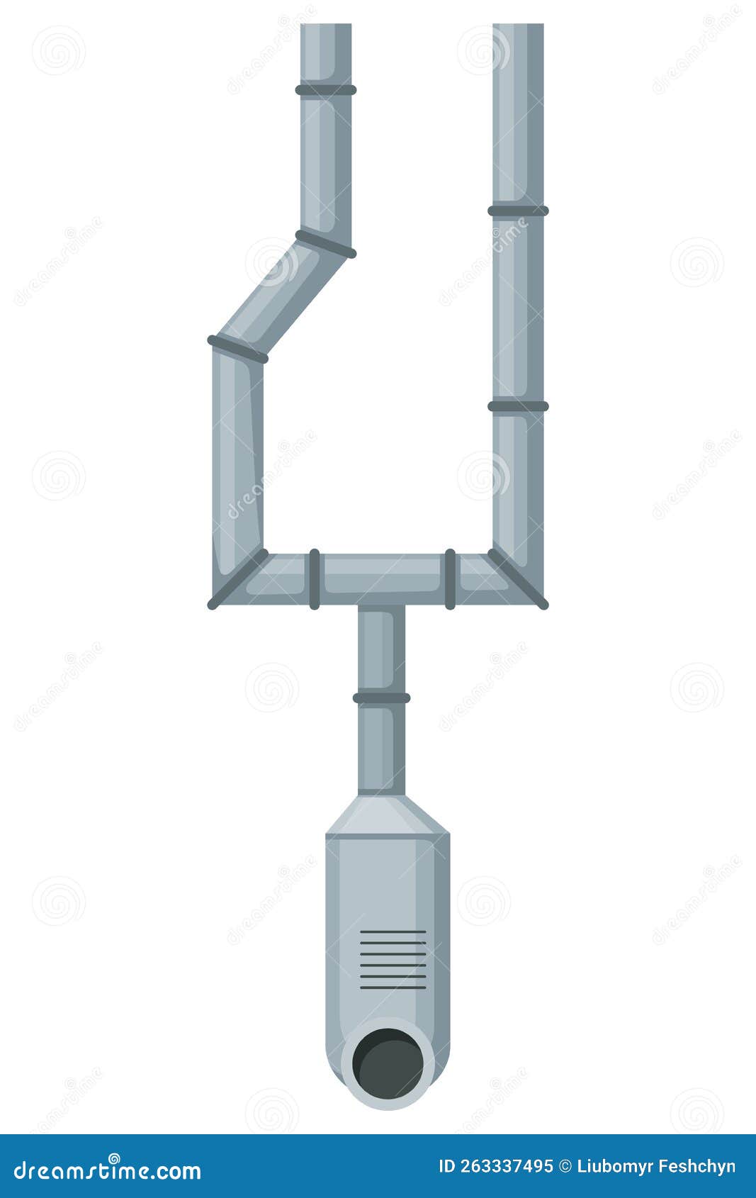 Ventilation Pipe. Vent System Element. Isolated Cartoon Part Stock ...