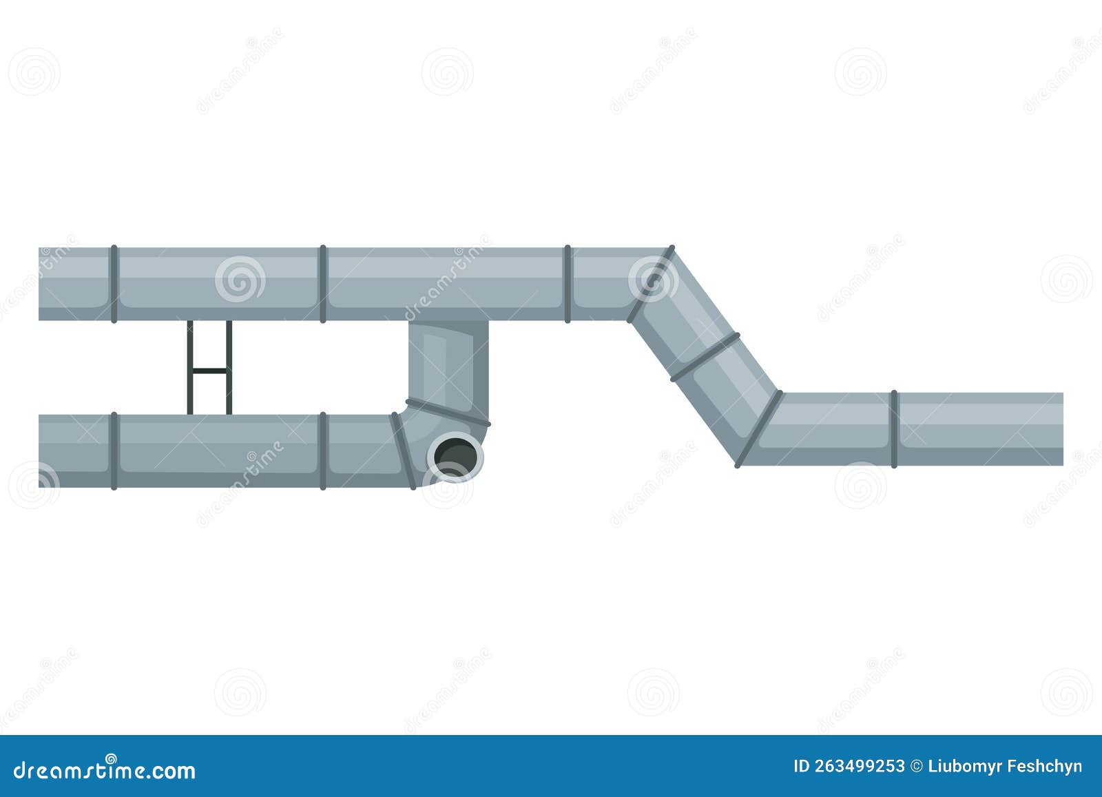 Ventilation Pipe. Vent System Element. Isolated Cartoon Part Stock ...