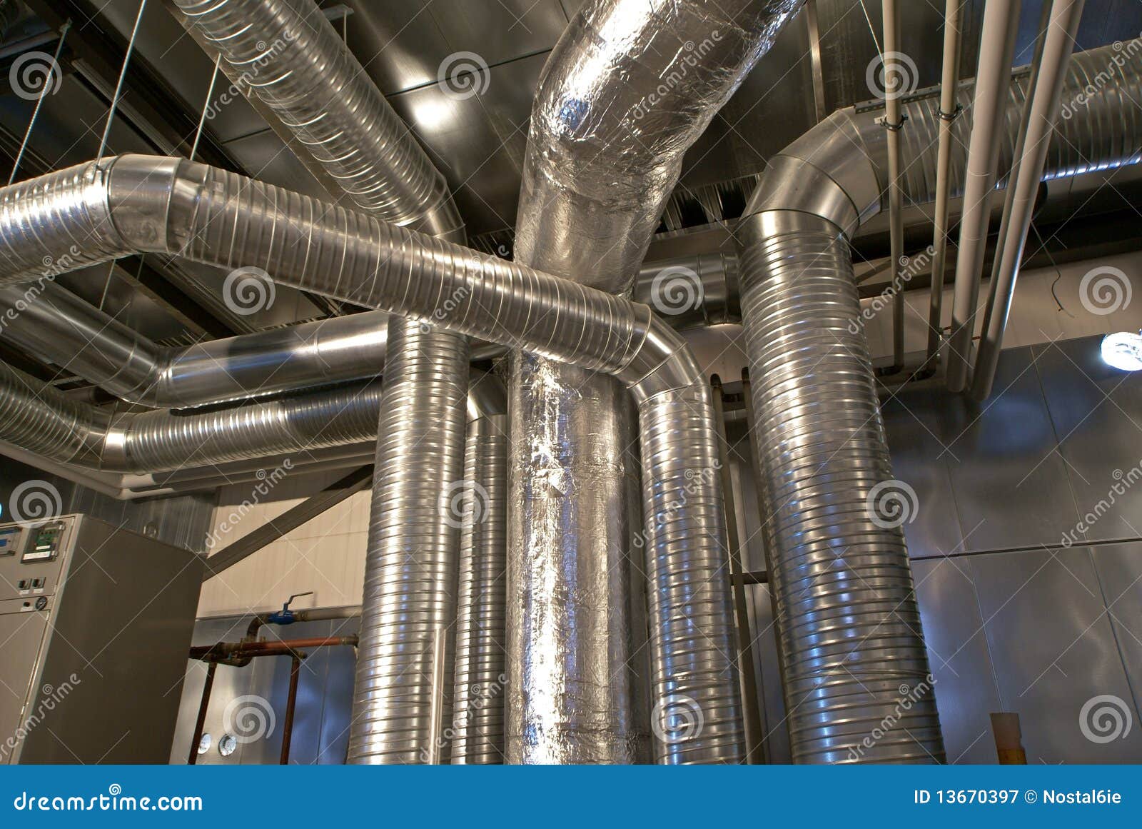 Ventilation Pipes of an Air Condition Stock Image - Image of piping ...