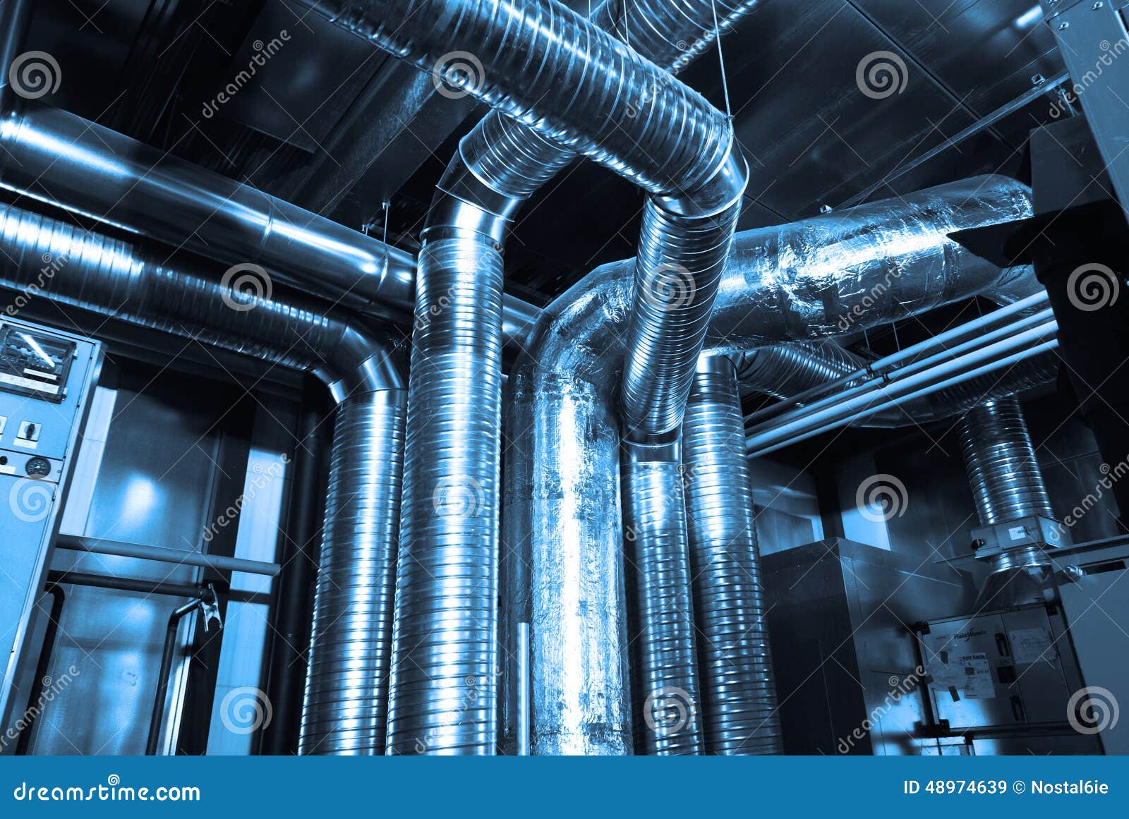 Ventilation Pipes of Air Condition Stock Image - Image of save ...