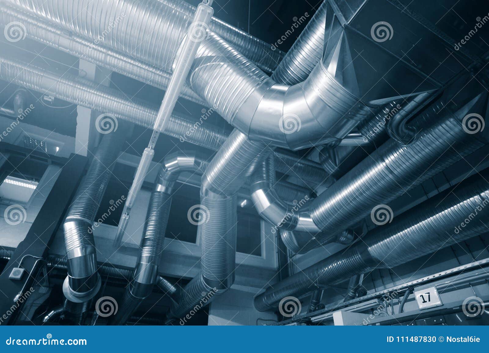 Ventilation Pipes Ducts of Industrial Air Condition Stock Photo - Image ...