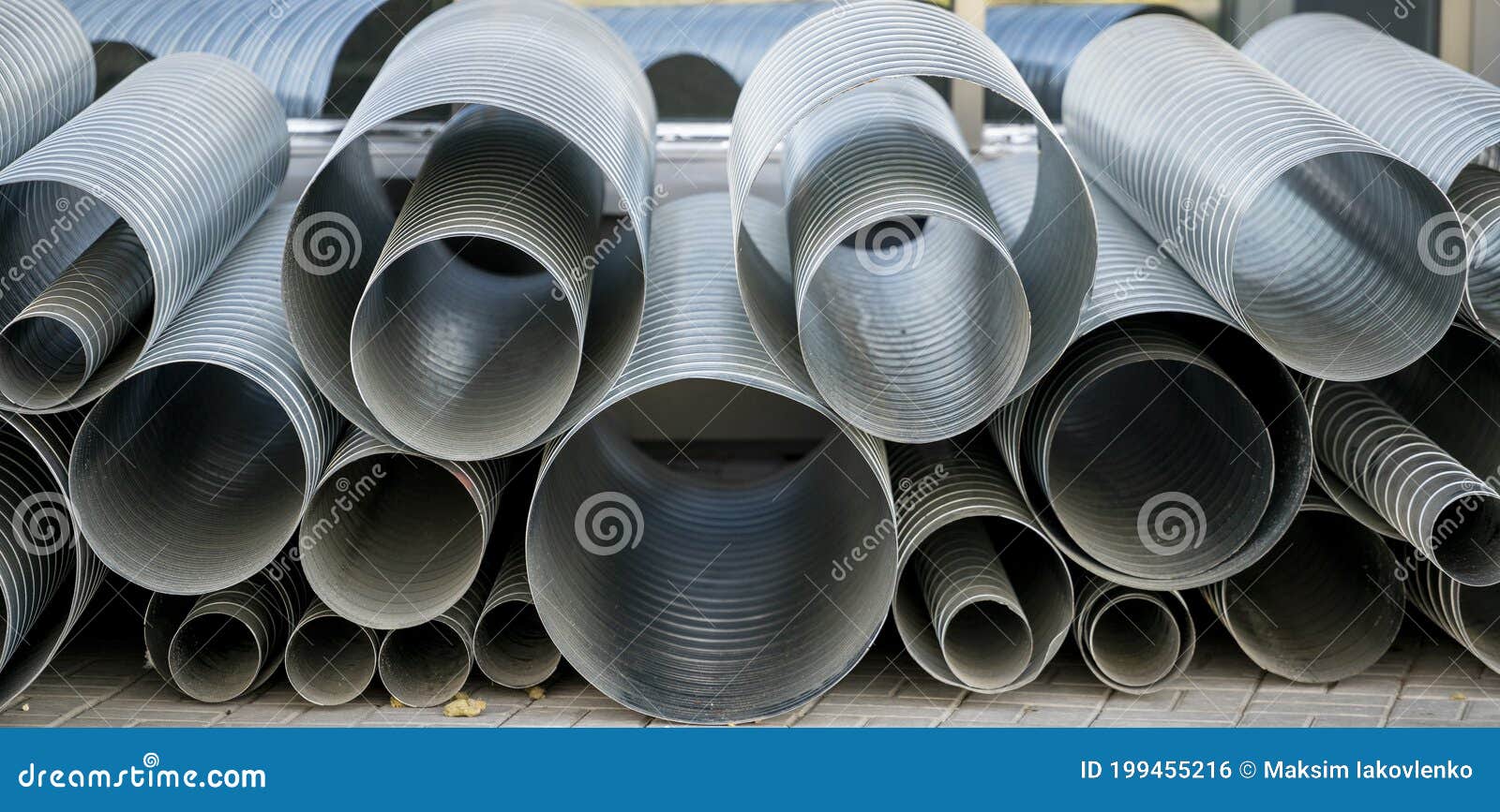 Ventilation Pipes are Stacked. Ventilation Texture, Background Stock ...