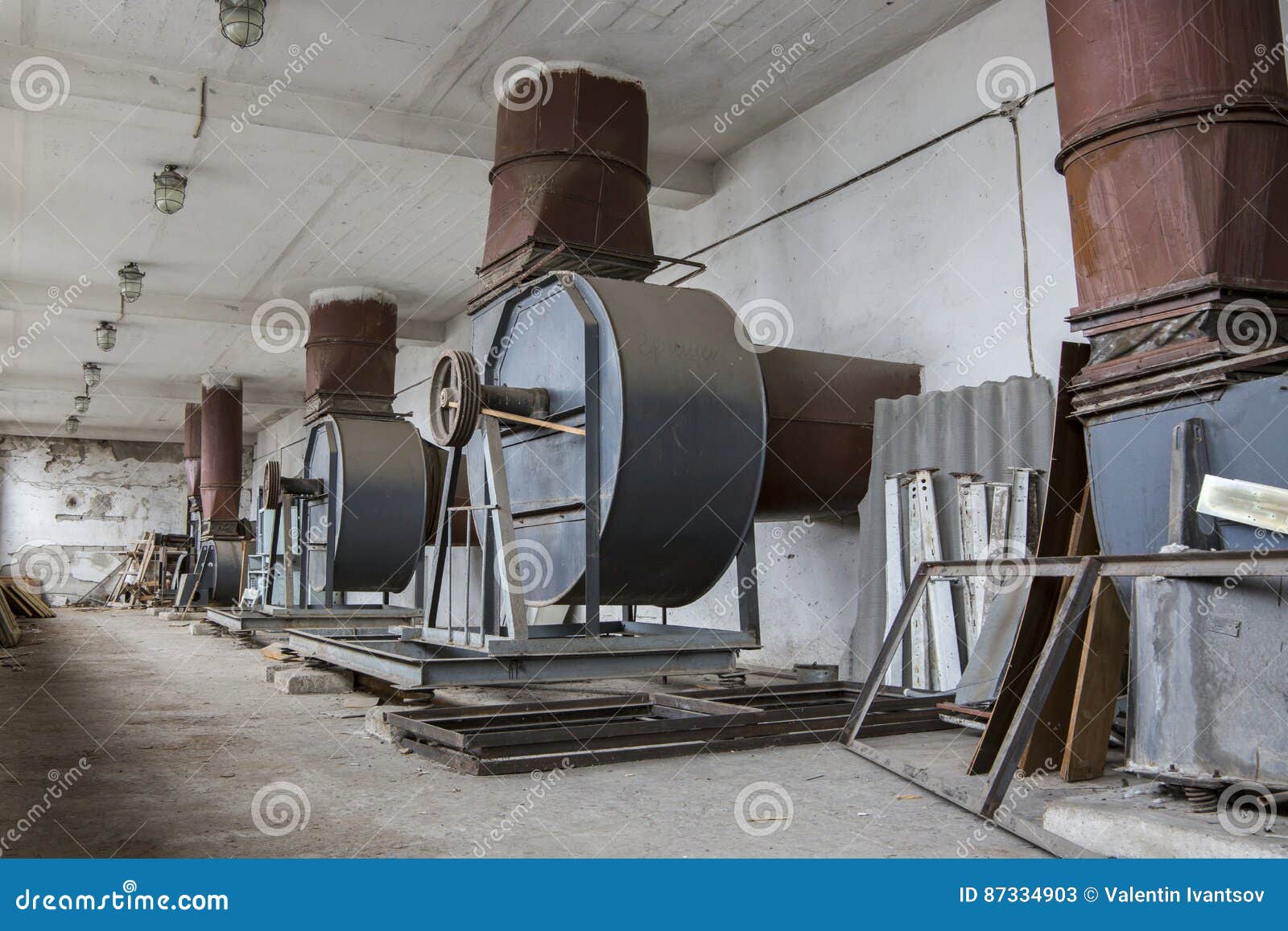Ventilation Room with an Old Air-handling Equipment Stock Image - Image ...