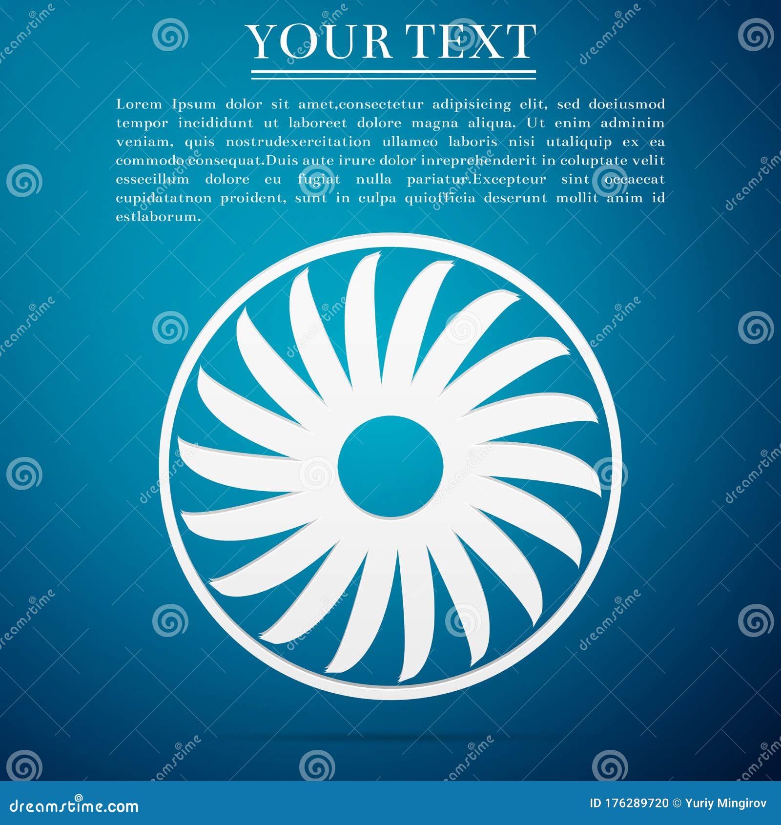 Ventilation Sign Icon. Ventilator Symbol Flat Icon on Blue Background ...