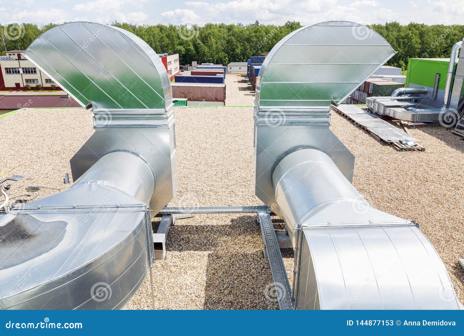 Ventilation Structures on the Roof of the Building Stock Image - Image ...