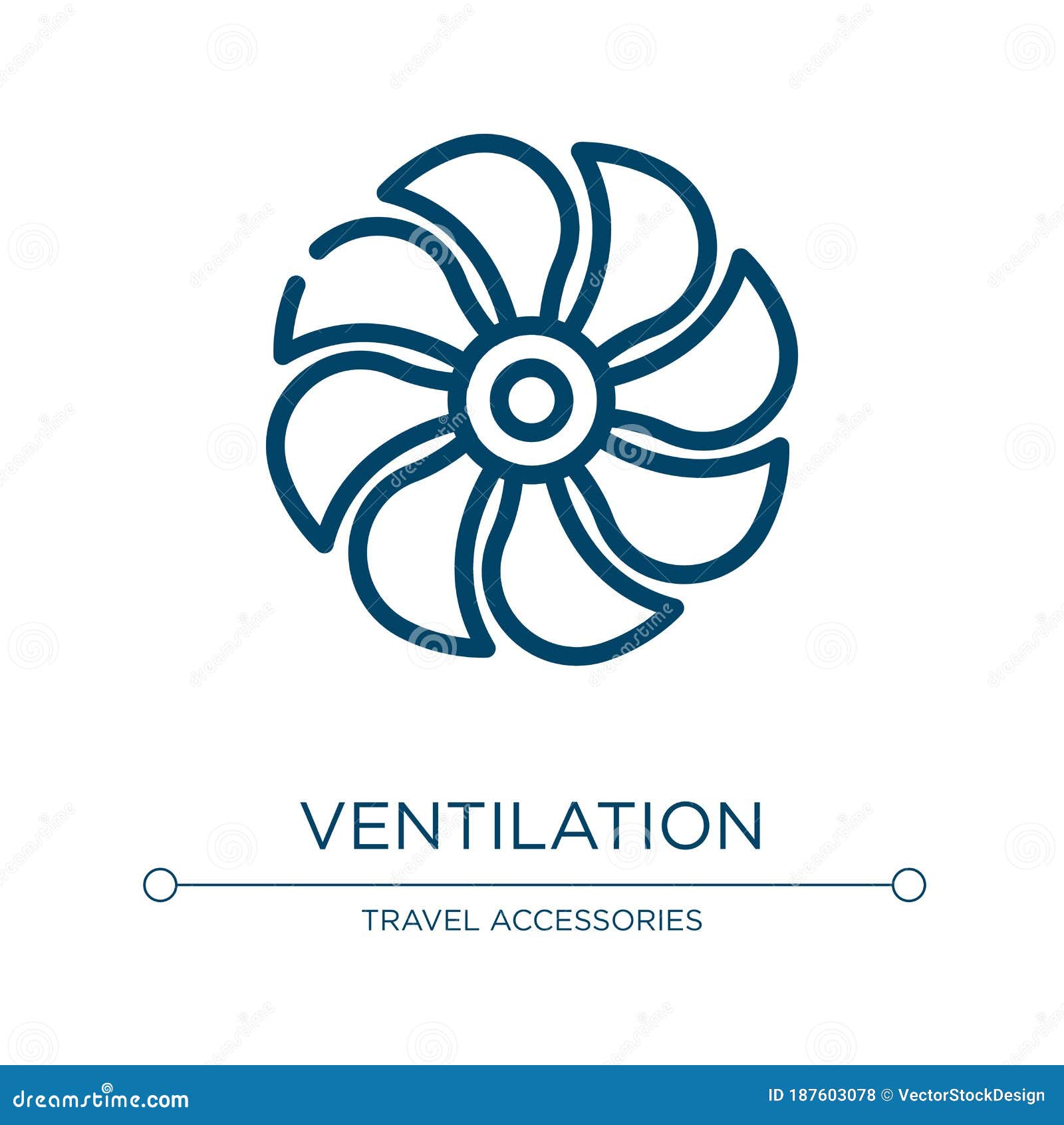 Ventilation Symbol Icon. Linear Vector Illustration from Holidays ...