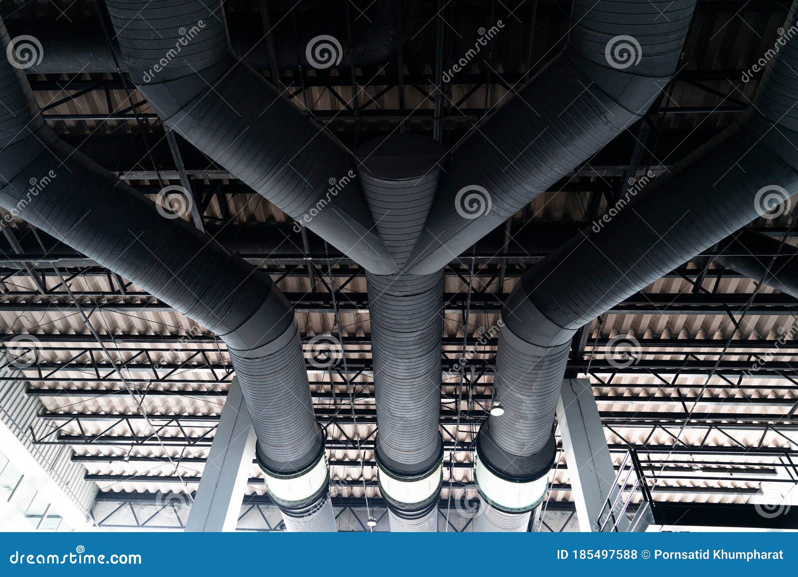 Ventilation System on the Ceiling of Large Buildings Stock Photo ...