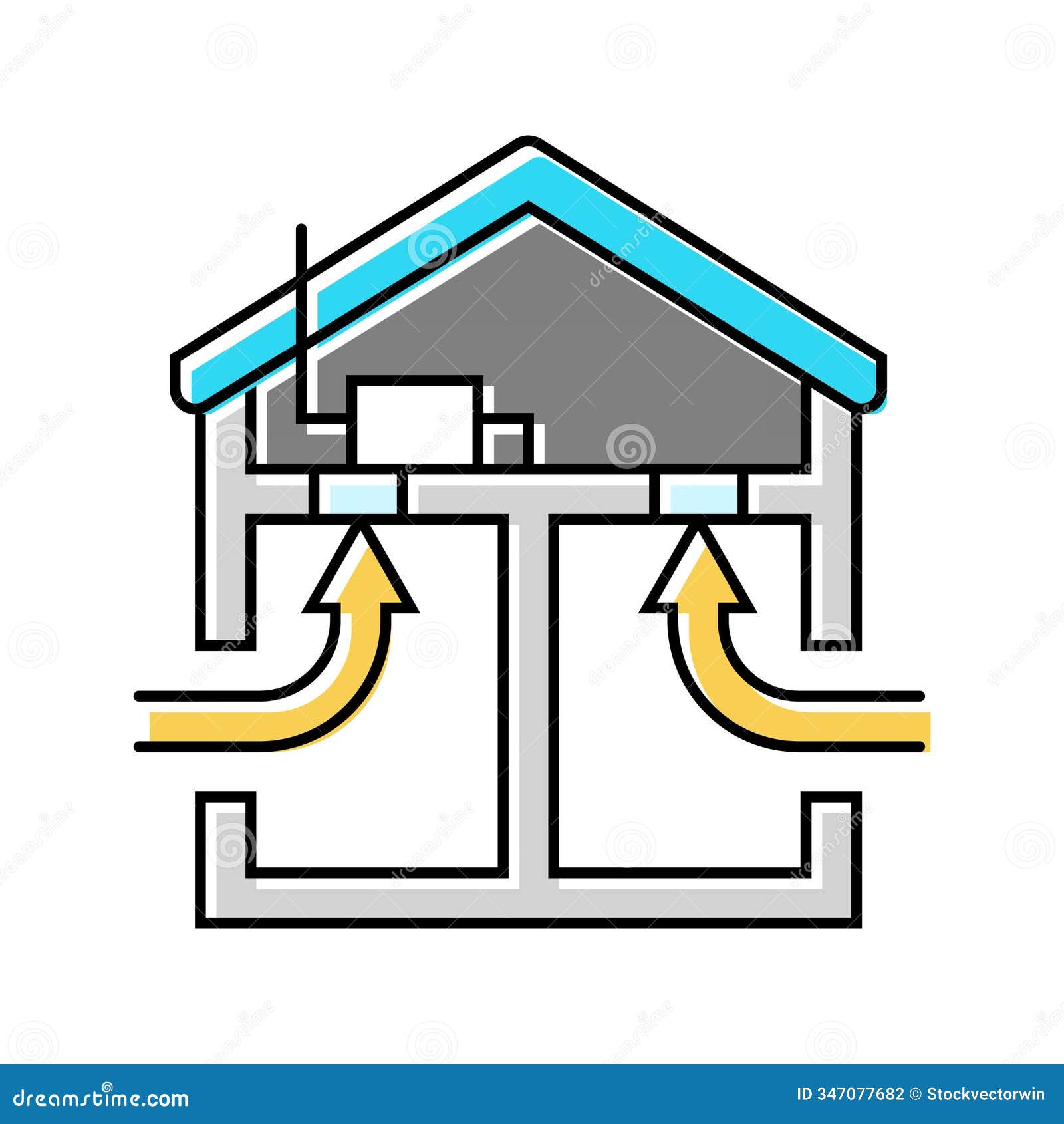 Ventilation System Color Icon Vector Illustration Stock Illustration ...