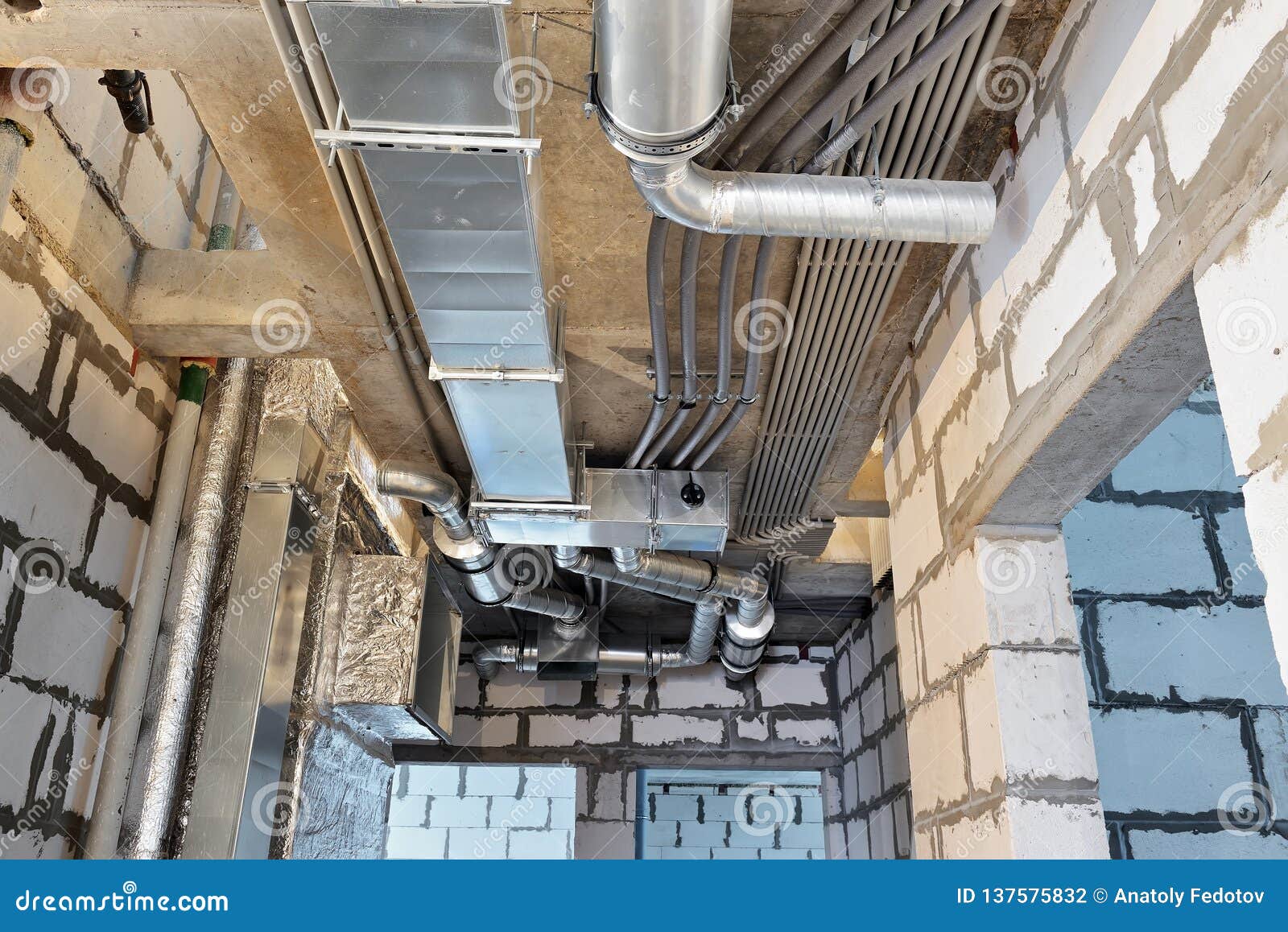 Ventilation Electrical Ceiling Fan Indoor Hall Of Building, Luxury ...