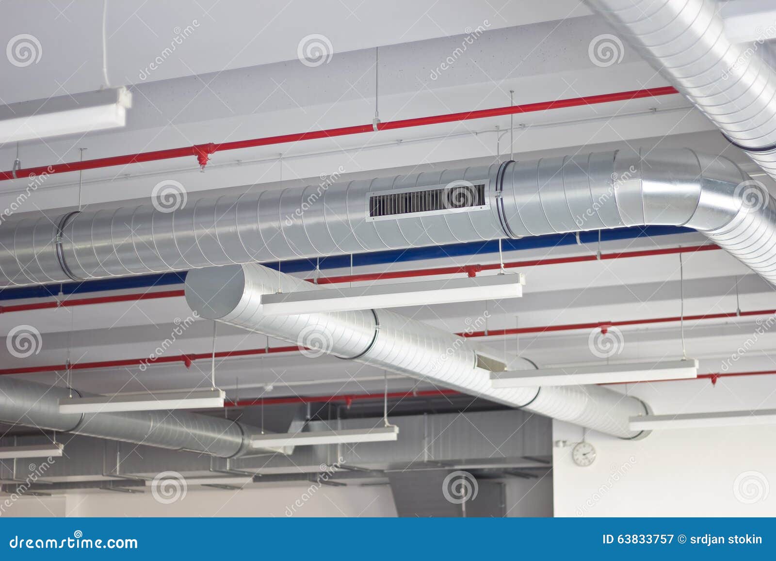 Ventilation System On Ceiling, In Underground Parking Building Stock ...