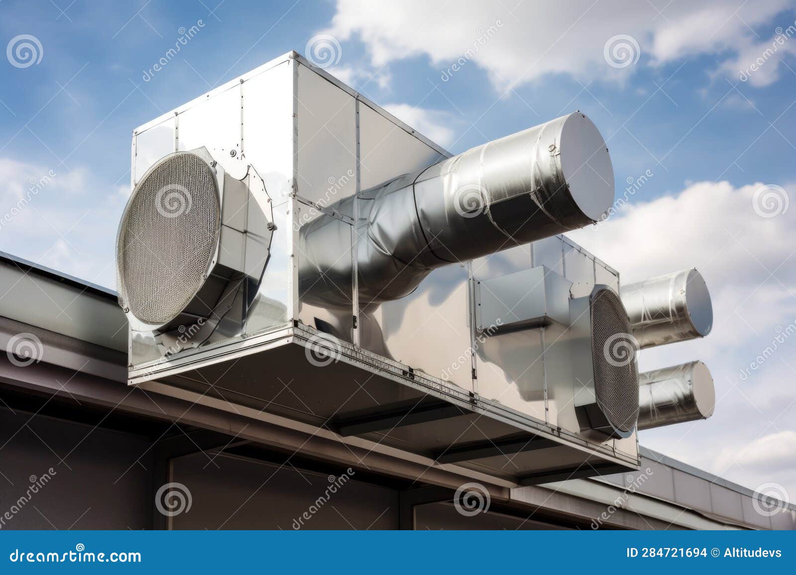 Ventilation System with Heat Exchanger for Warm, Fresh Air Stock ...