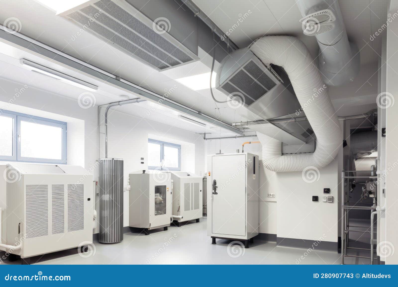 Ventilation Ducts Of Multistory Building, Detailed Architectural ...