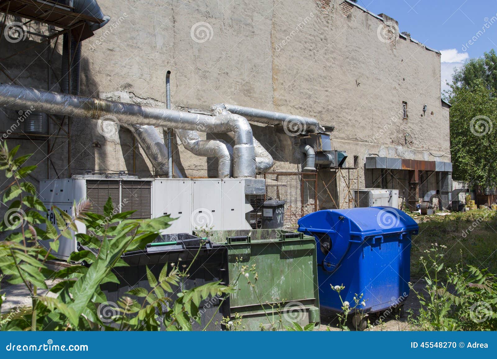 The Hotel Ventilation System and the Recycling Area Stock Photo - Image ...