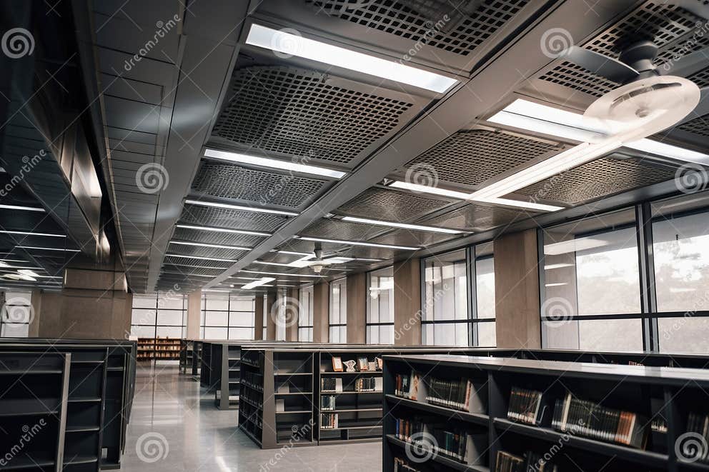 Ventilation System in Library, with Breeze of Fresh Air Flowing through ...