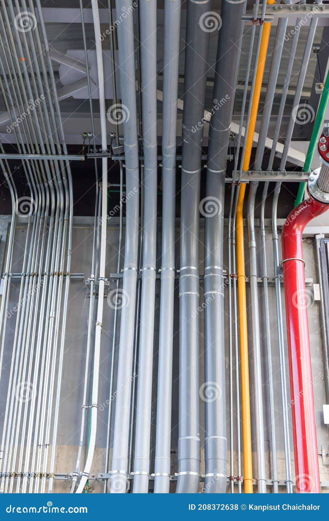 Ventilation System and Pipe Systems Installed on Industrial Building ...