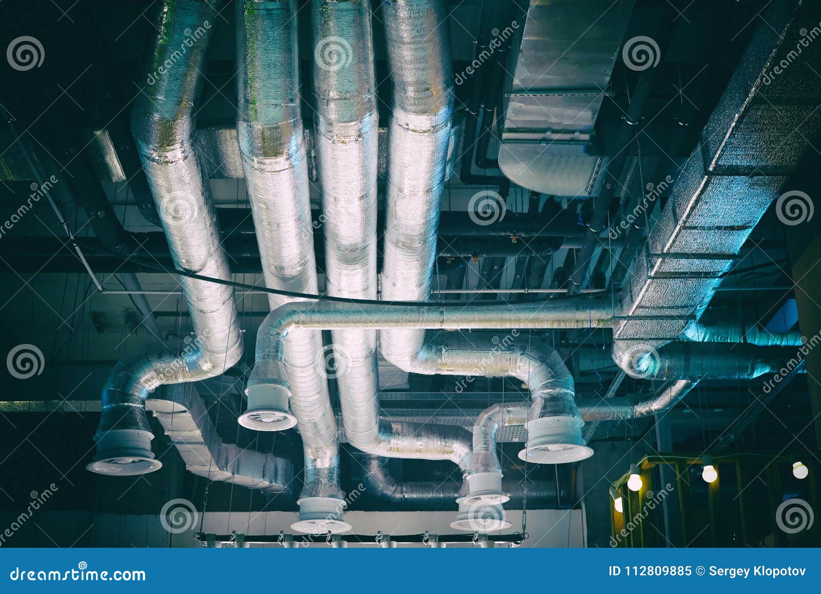 Ventilation System and Pipe Systems Installed. Stock Image - Image of ...