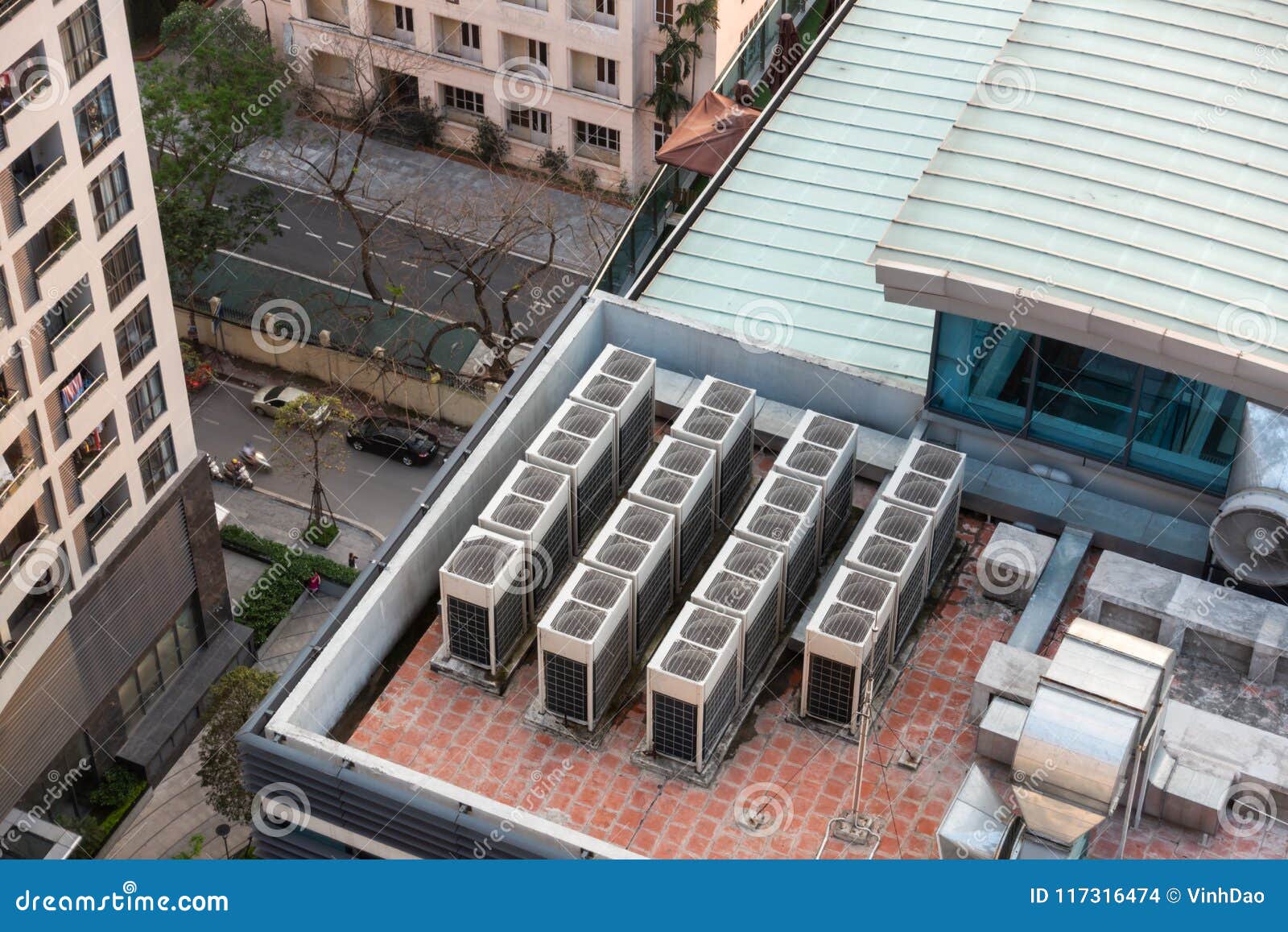 Ventilation System on the Roof of the Building. Stock Photo - Image of ...