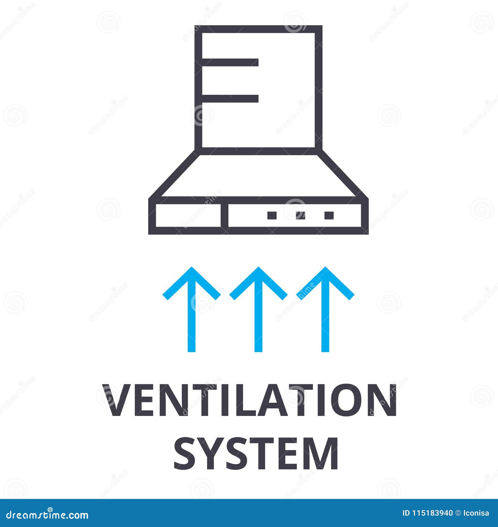 Ventilation System Thin Line Icon, Sign, Symbol, Illustation, Linear ...