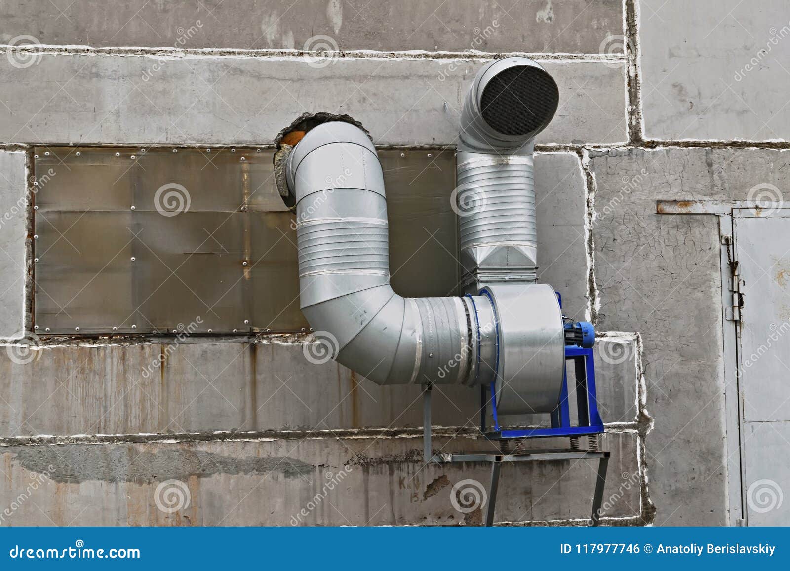 Ventilation System on the Wall Stock Photo - Image of energy, city ...