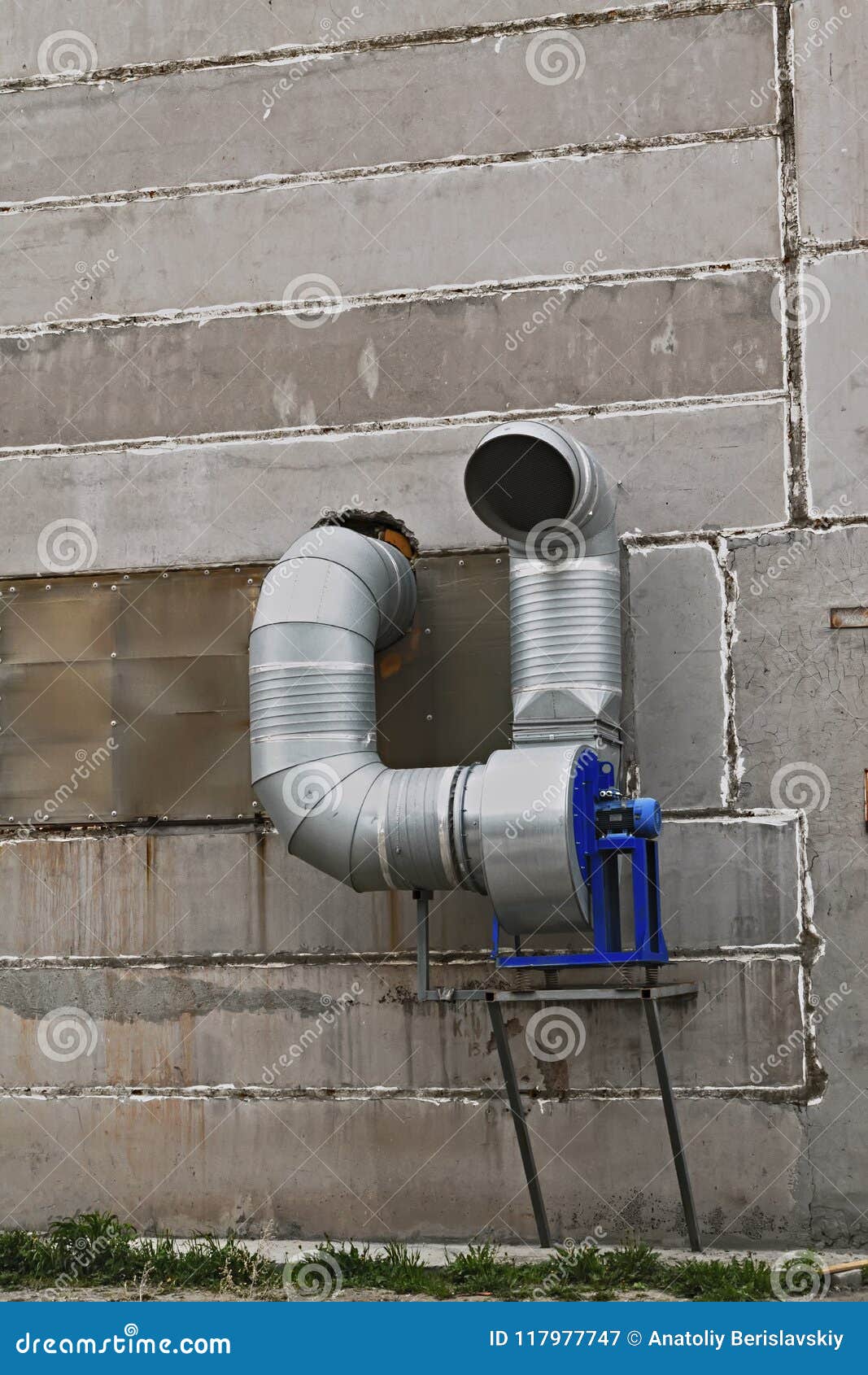 Ventilation System on the Wall Stock Image - Image of electric ...