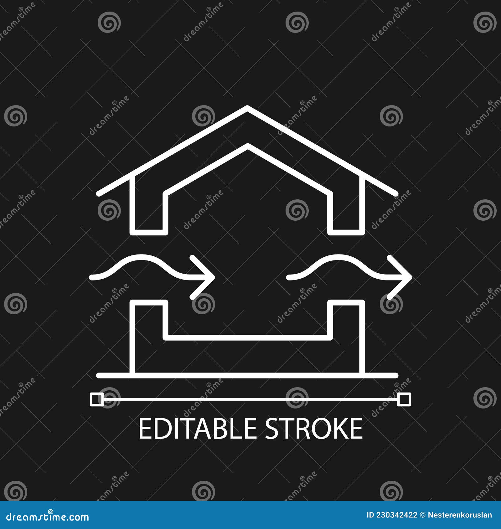 Ventilation System White Linear Icon for Dark Theme Stock Vector ...