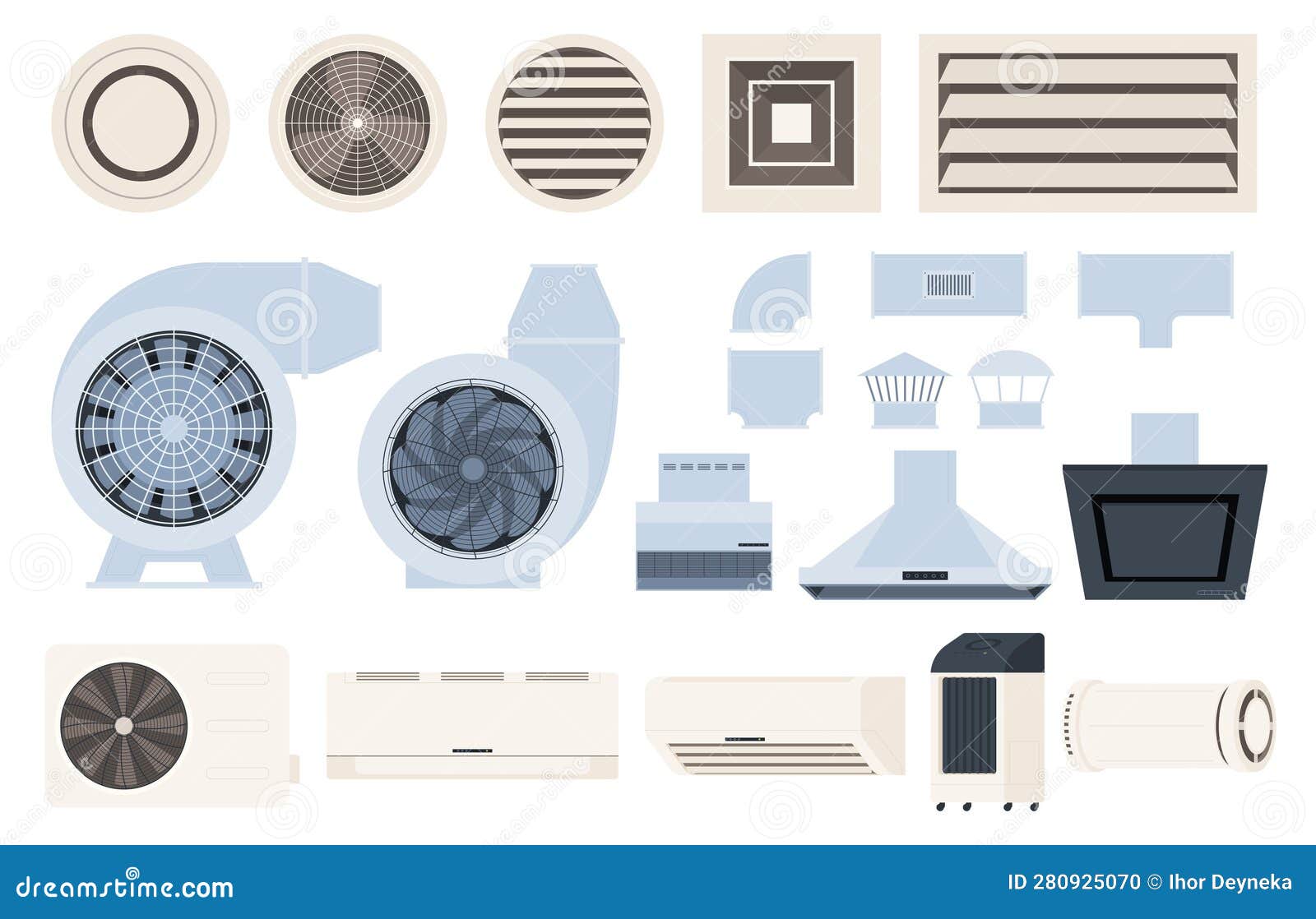 Ventilation Systems and Air Conditioners. Fresh Clean Air in the Room ...