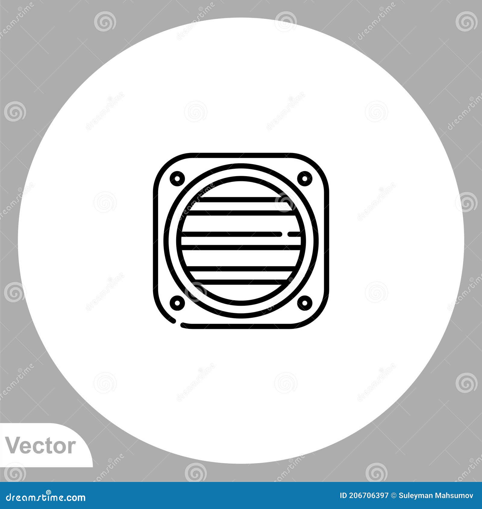 Ventilation Vector Icon Sign Symbol Stock Illustration - Illustration ...