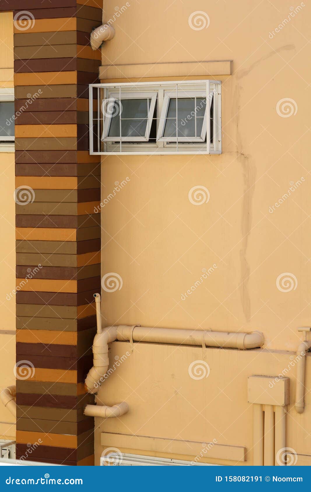 Ventilation Windows on Wall. Stock Image - Image of house, aluminum ...