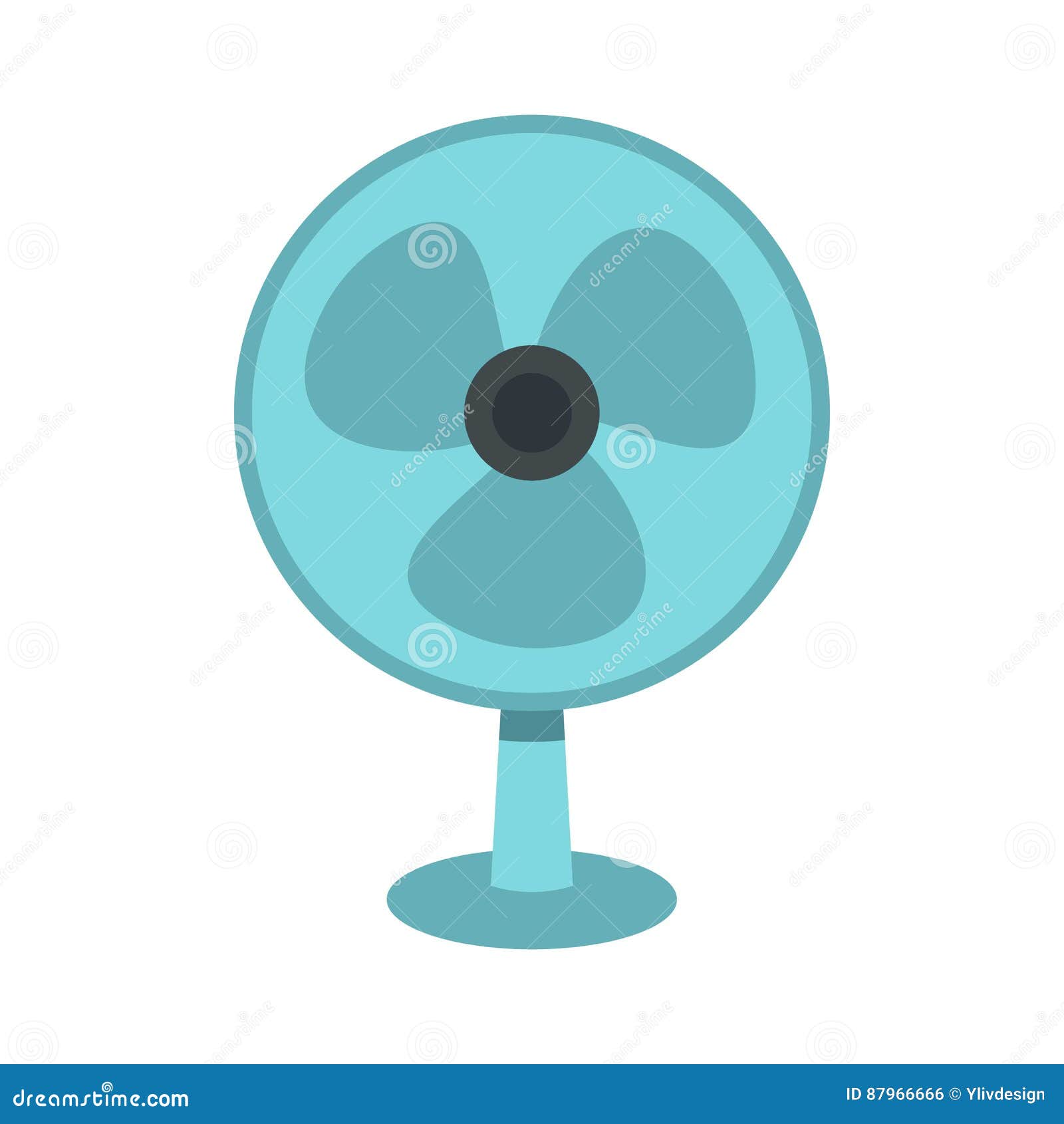 Ventilator Icon, Flat Style Stock Vector - Illustration of flow, blue: 87966666