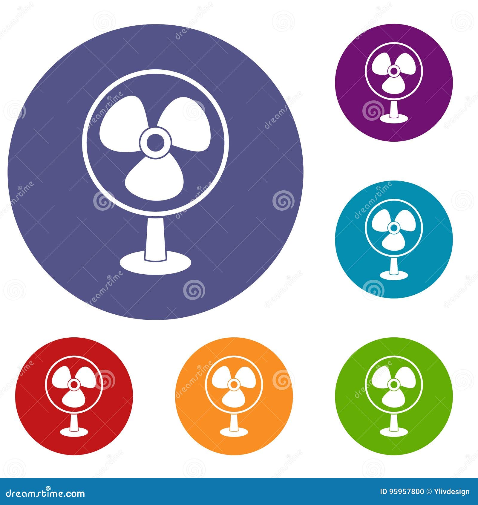 Ventilator icons set stock vector. Illustration of airflow - 95957800