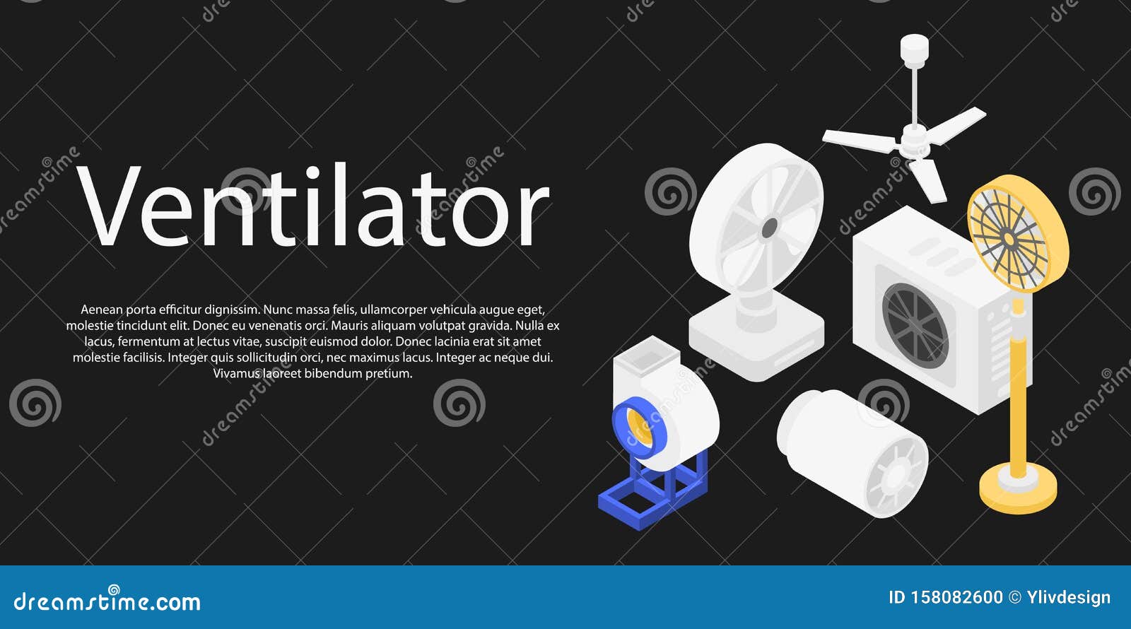 Ventilator Set Concept Banner, Isometric Style Stock Vector ...