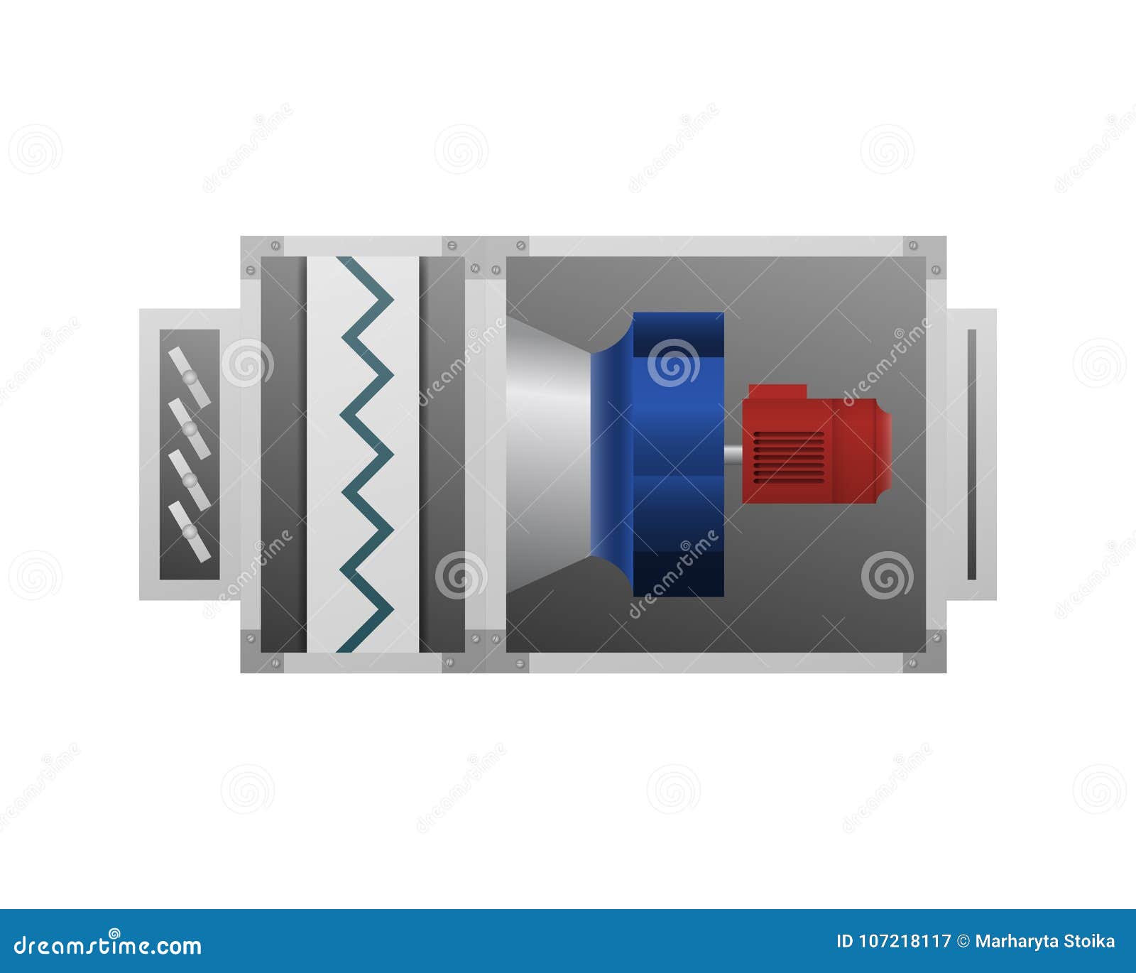 HVAC. Air Ventilator Cartoon Vector Set. Vector Illustration Of ...