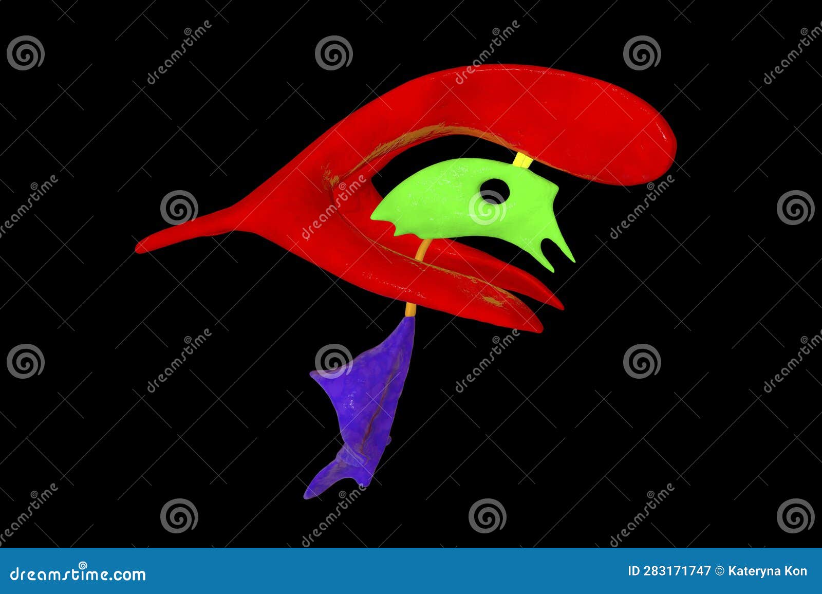 Ventricular System of Brain, 3D Illustration Stock Illustration ...