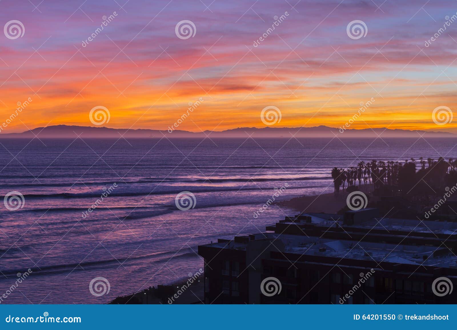 Ventura California Pacific Sunset Stock Photo - Image of southern ...