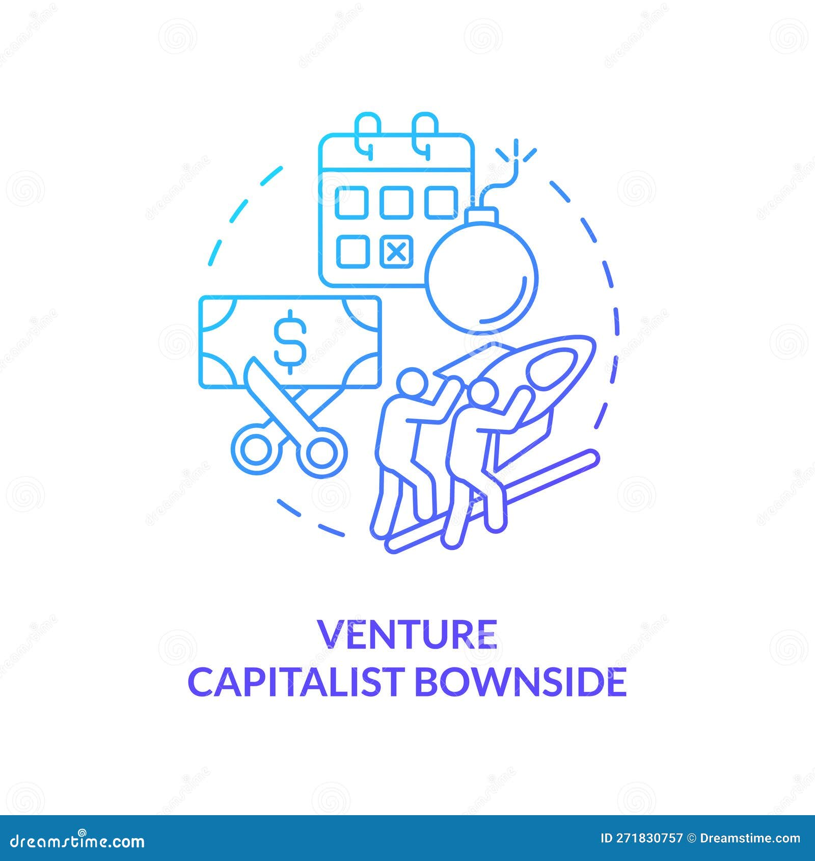 Venture Capitalist Downside Blue Gradient Concept Icon Stock Vector ...