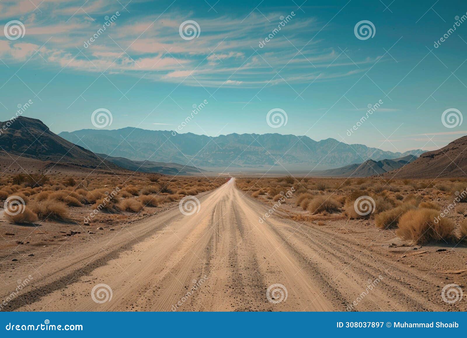 Venture Down Remote Desert Road, Exploring Barren Landscape Expanses ...