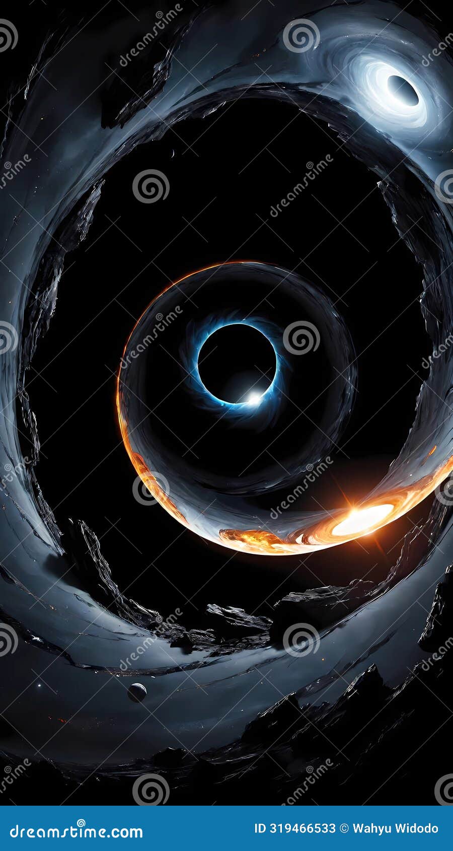 Celestial Vortex a Look Inside the Black Holes Illustration Wallpaper ...